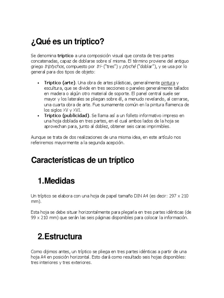 Qué Es Un Tríptico | PDF | Diseño gráfico | Papel