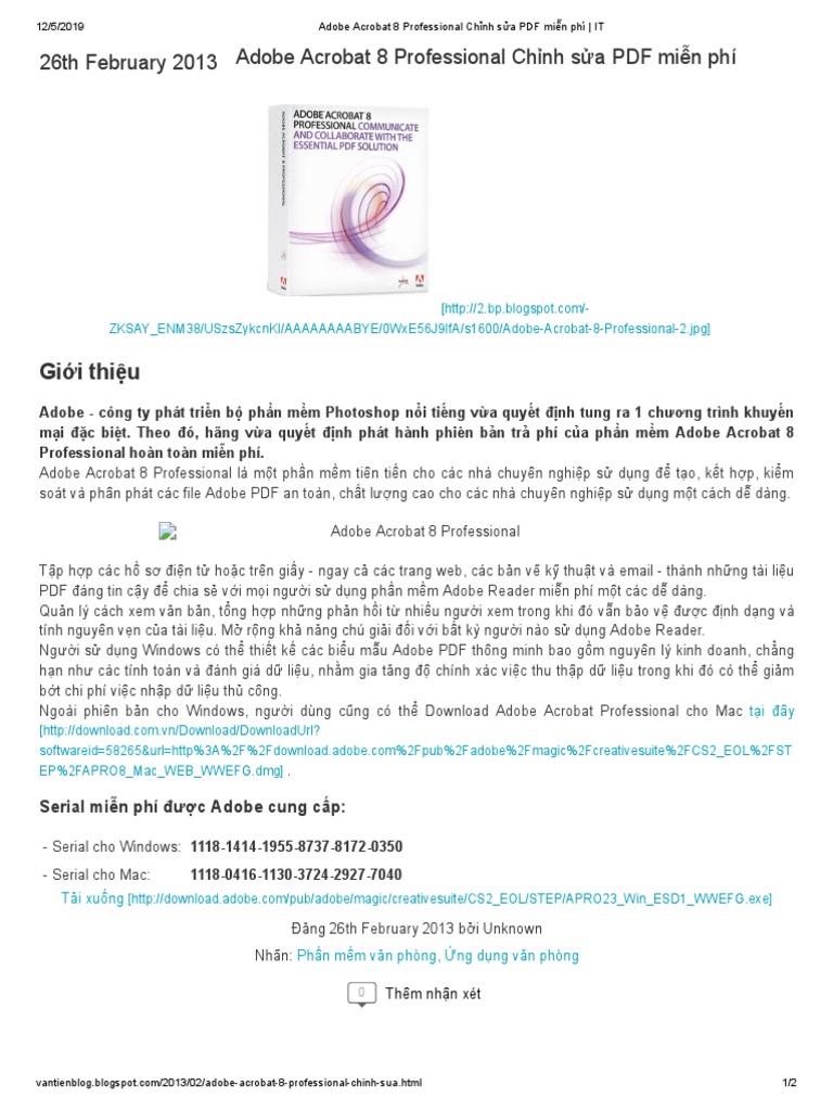 Key Và Cài Đặt Adobe Acrobat XI Professional - Chia Sẻ Sưu Tầm Blog | PDF