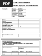 Cash Advance Liquidation Form | PDF