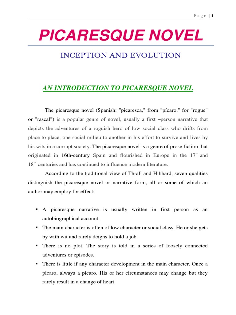 Picaresque Novel: Inception and Evolution | PDF | General Fiction