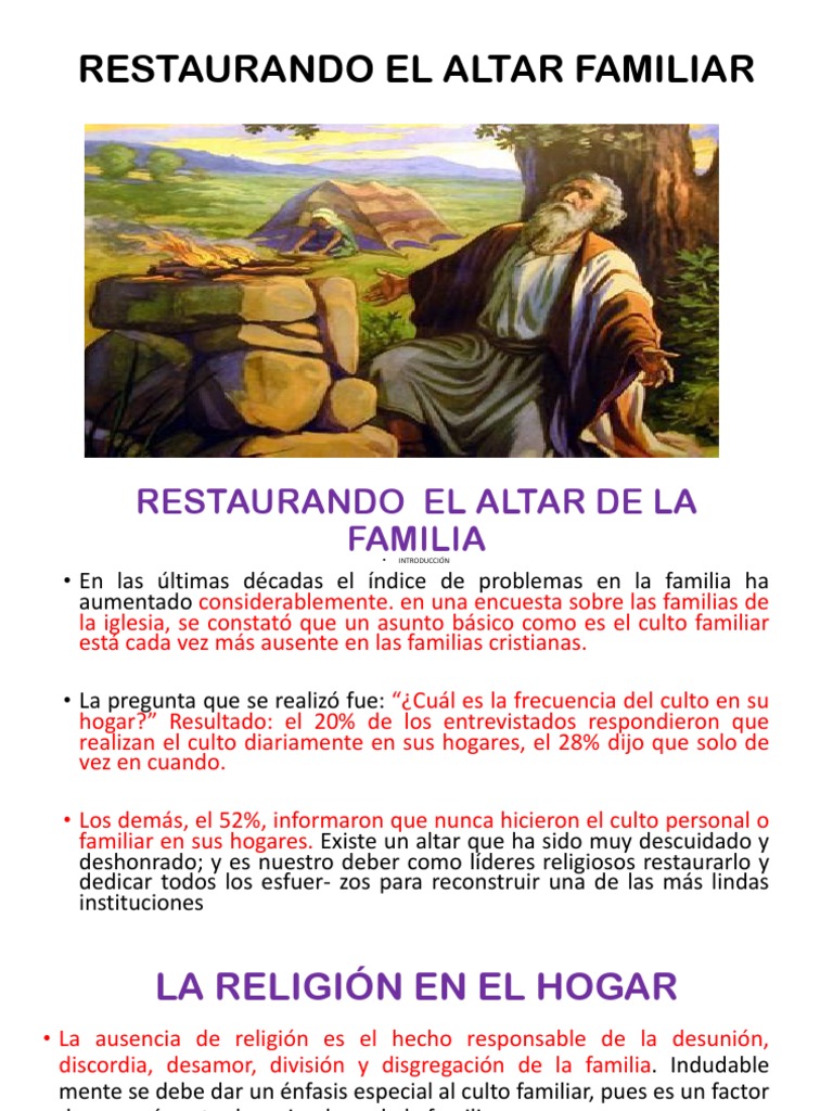 Restaurando el Altar Familiar en Cristo | PDF | Oración ...