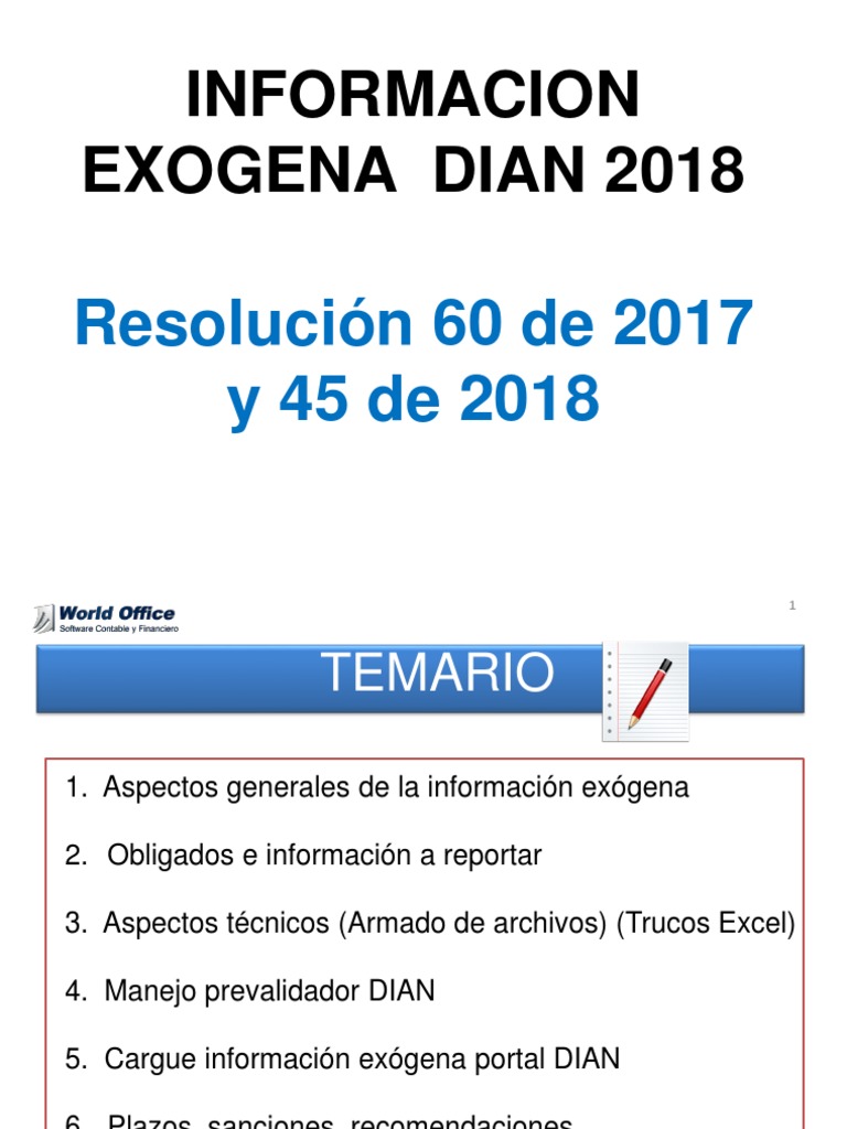 Guía Completa sobre Información Exógena DIAN | PDF | Compartir ...