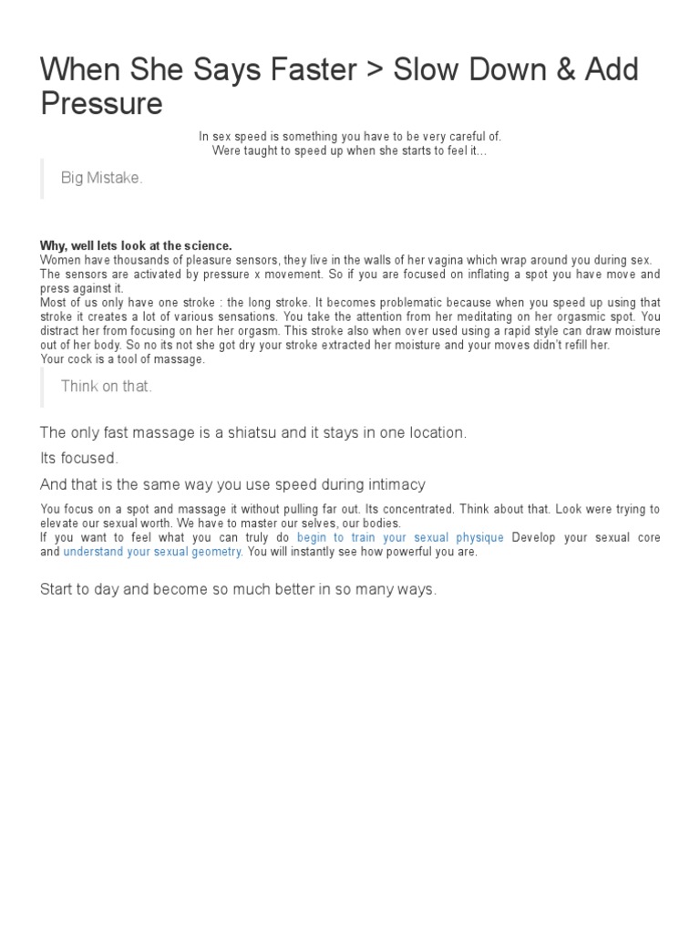 When She Says Go Faster | PDF