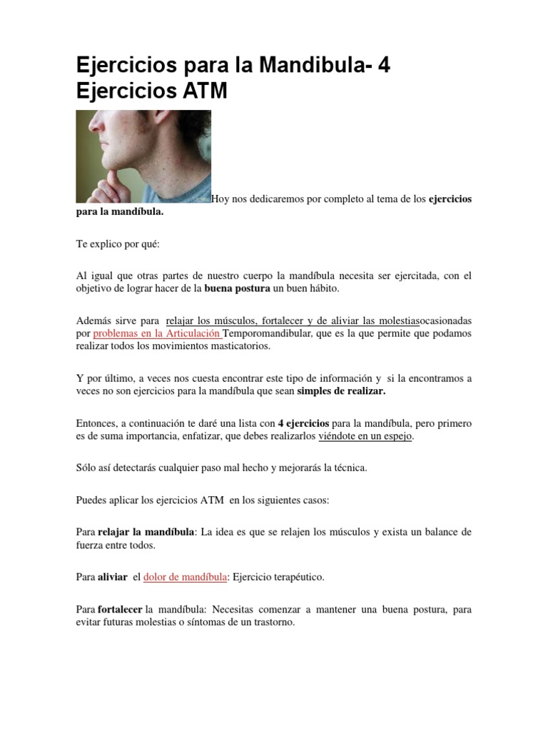 Ejercicios para La Mandibula | PDF | Bienestar | Medicina