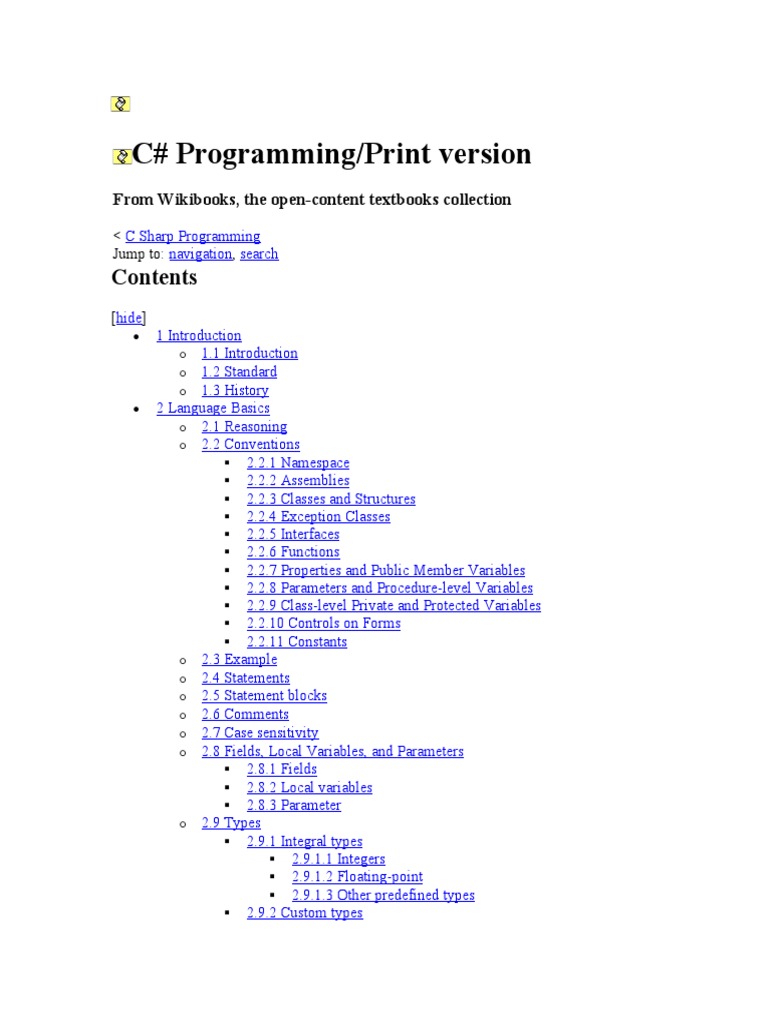 C# Programming/Print Version: From Wikibooks, The Open-Content ...