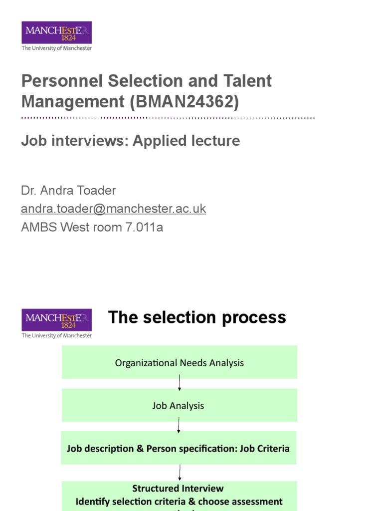 Job Interviews Applied Lecture | PDF | Job Interview | Employment