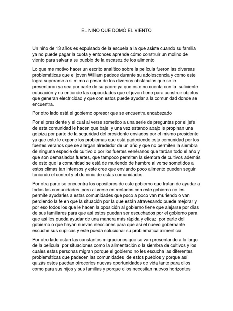 El Niño Que Domó El Viento | PDF | Gobierno