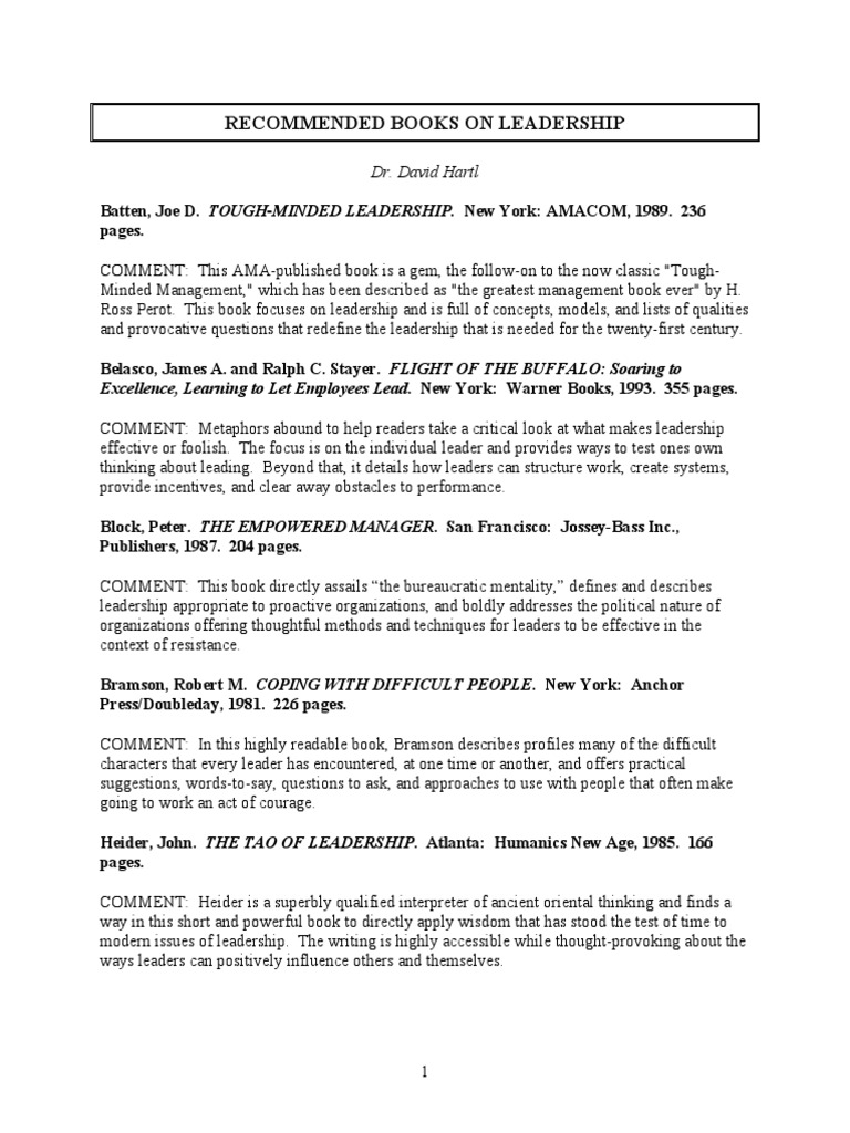 Recommended Books On Leadership | PDF | Leadership | Emergence