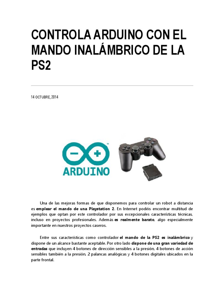 Controla Arduino Con El Mando Inalámbrico de La Ps2 | PDF | Internet ...