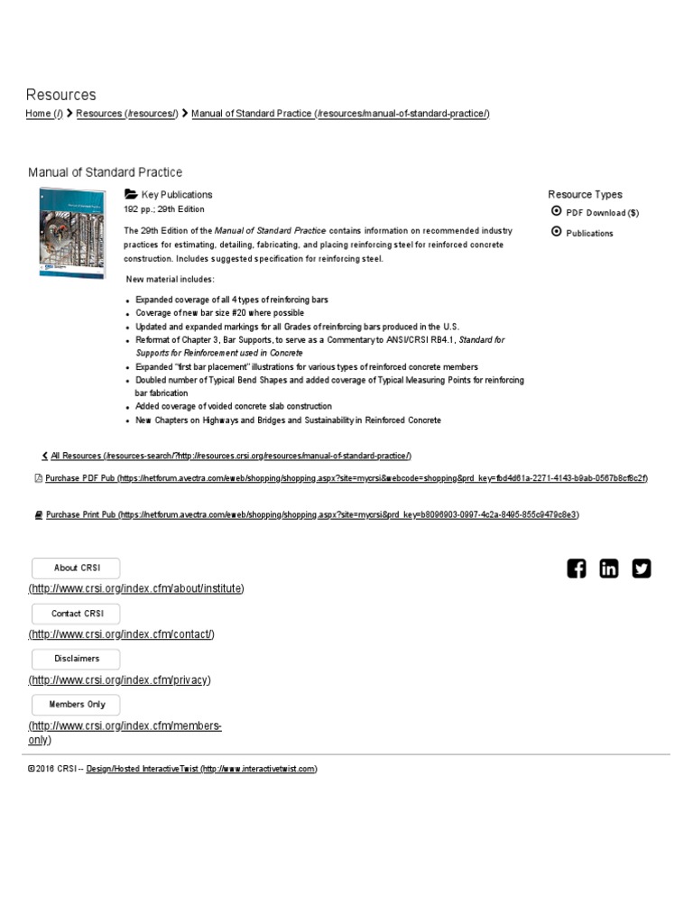 Manual of Standard Practice - Default | PDF | Reinforced Concrete ...