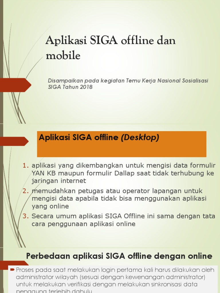 Aplikasi SIGA Dalam Bentuk Offline&mobile PDF | PDF