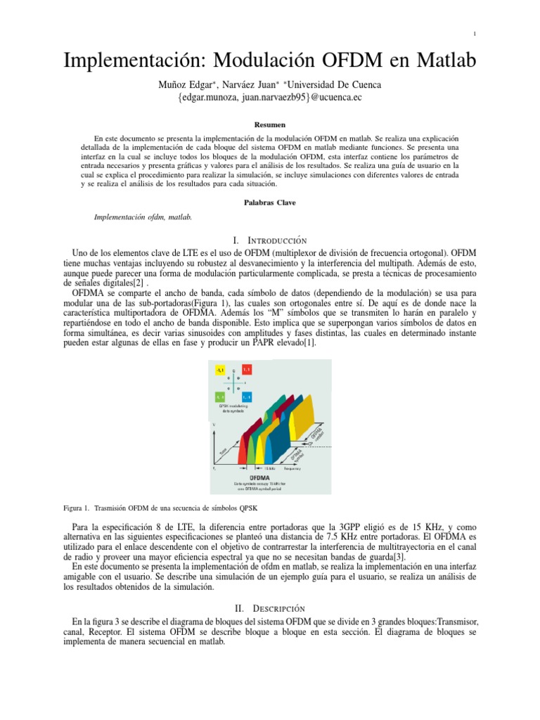 OFDM | PDF | Multiplexación por división de frecuencia ortogonal | Modulación