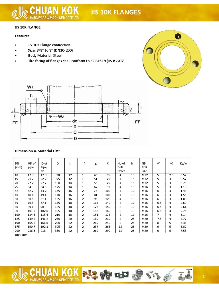Jis Flanges PDF | PDF | Pipe (Fluid Conveyance) | Hydraulics