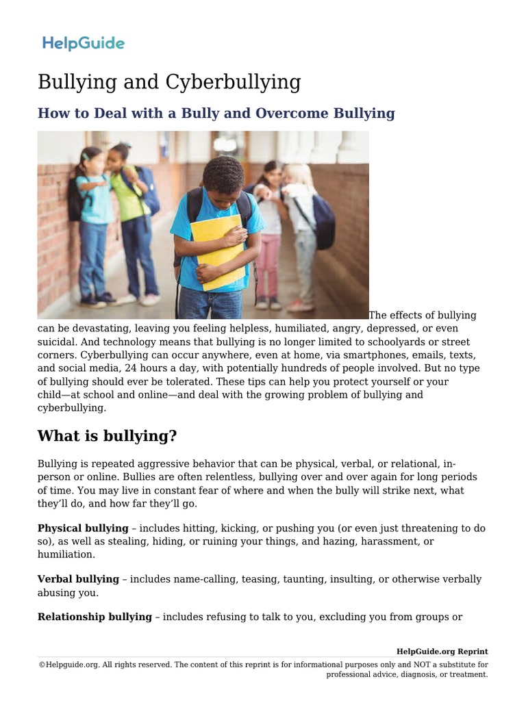 Bullying and Cyberbullying | PDF | Cyberbullying | Bullying