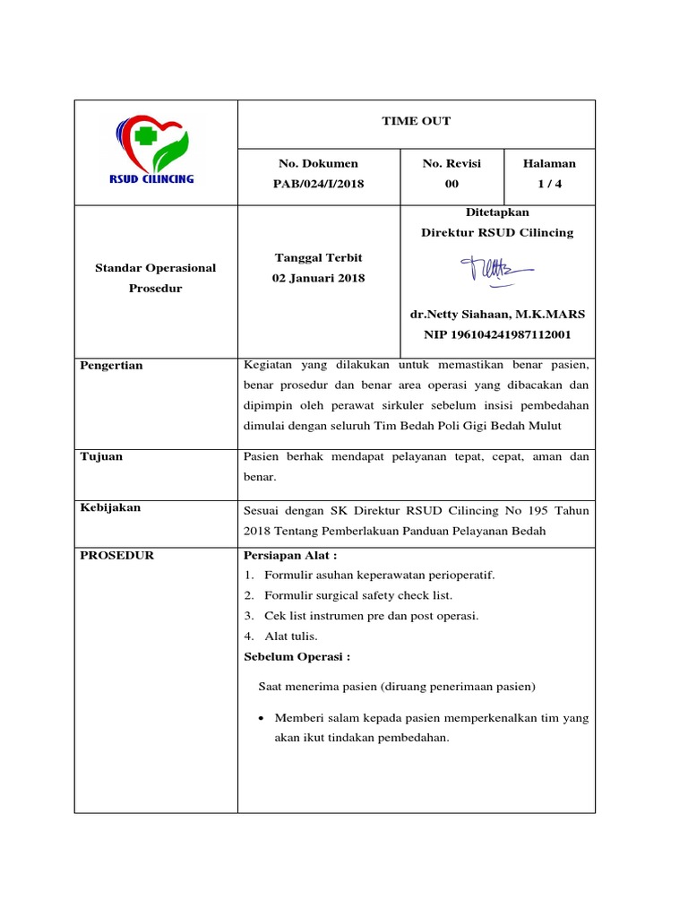 Spo Time Out Bedah Mulut | PDF