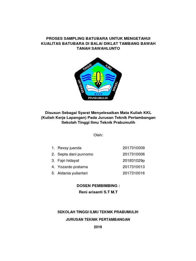 Proses Sampling Batubara untuk Kualitas | PDF | Sains & Matematika