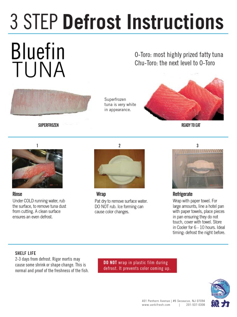Bluefin: Defrost Instructions | PDF