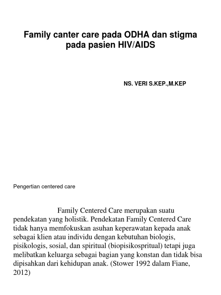 Family Canter Care Pada ODHA Dan Stigma Pada | PDF