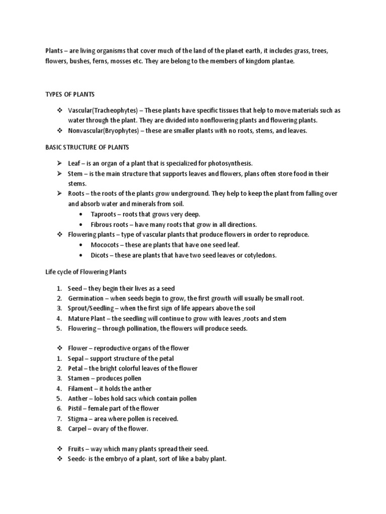 Classification of Plants | PDF | Plants | Flowers