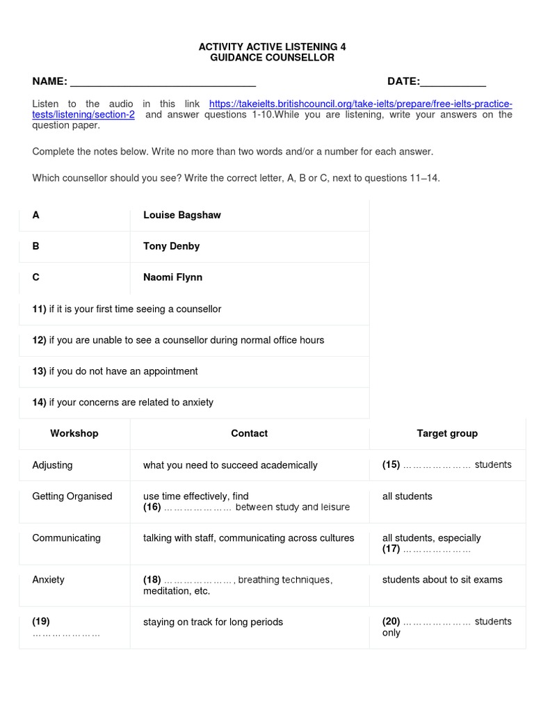 Activity Active Listening 4 | PDF