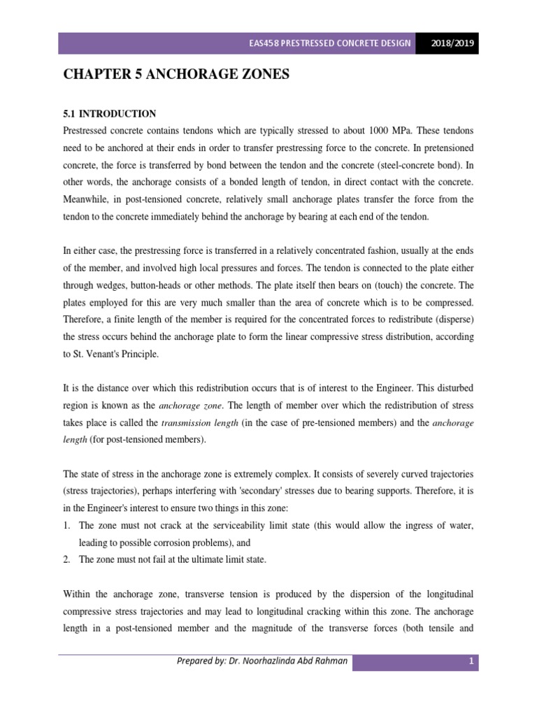 Anchorage Zones in Prestressed Concrete | PDF | Prestressed Concrete ...