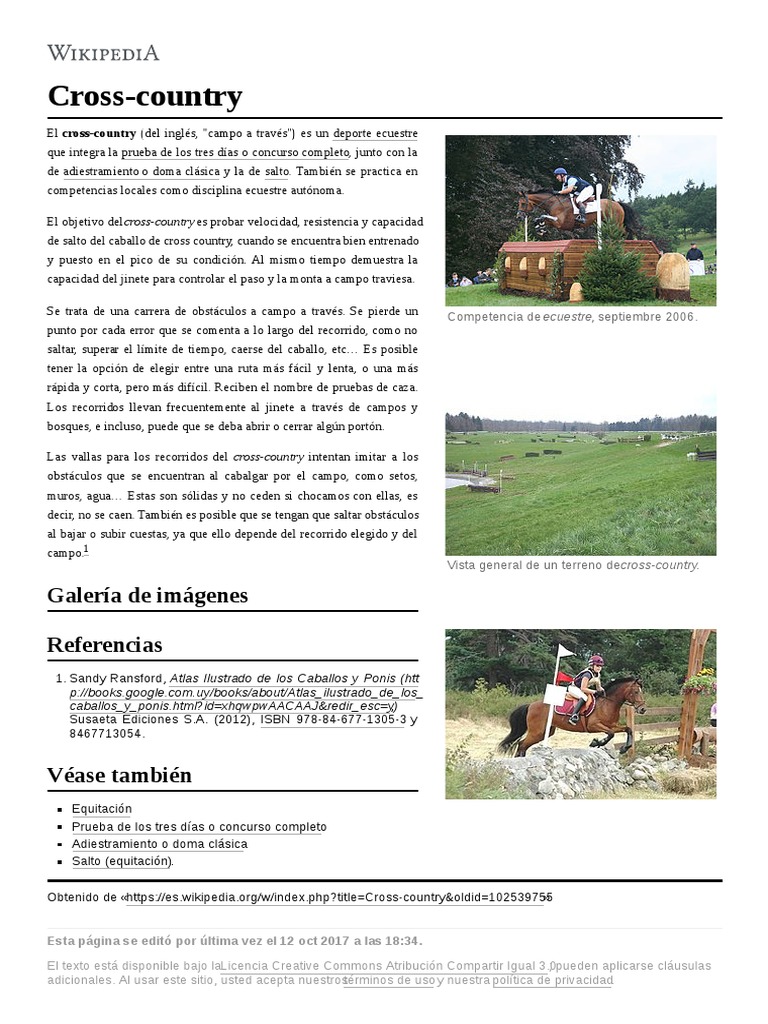 Cross Country | PDF | Caballos | Ecuestre