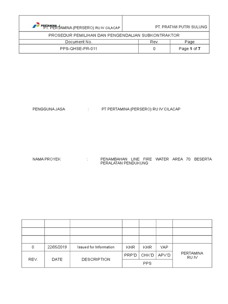 Prosedur Subkontraktor | PDF