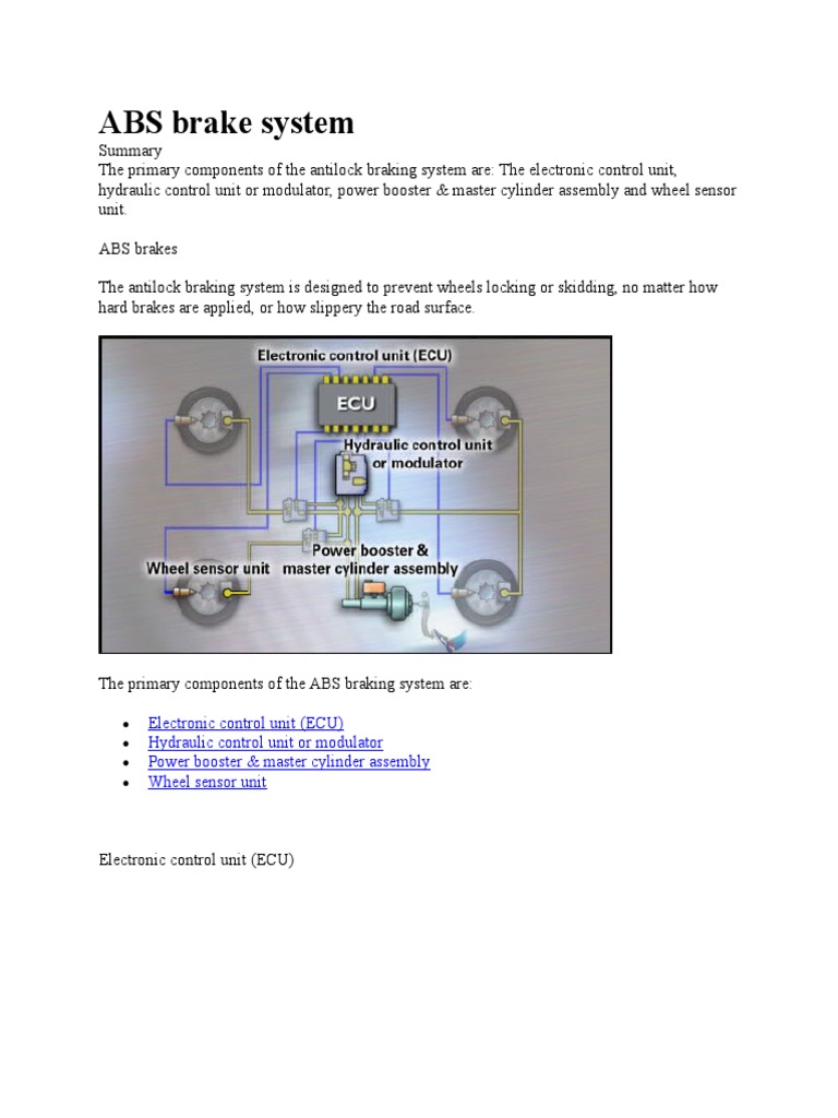 ABS brake system components | PDF