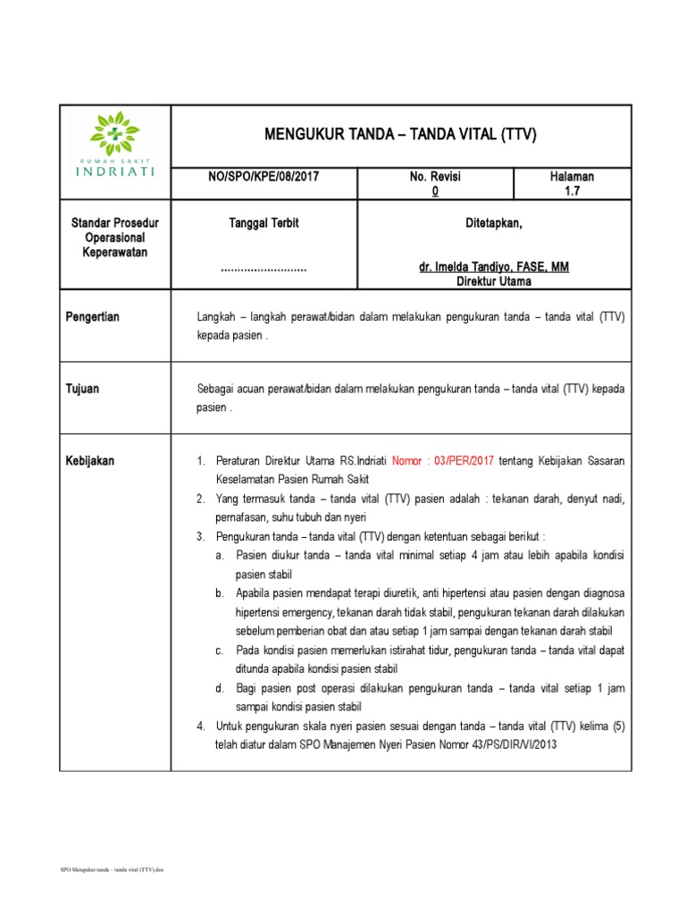 Sop Mengukur TTV | PDF