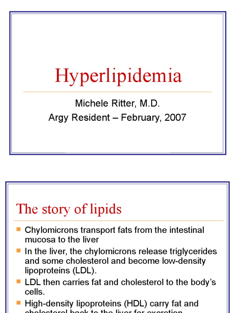Hyperlipidemia | PDF | Cholesterol | Low Density Lipoprotein