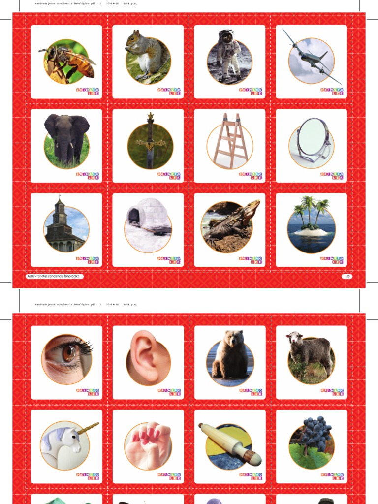 Tarjetas Conciencia Fonológica PDF | PDF