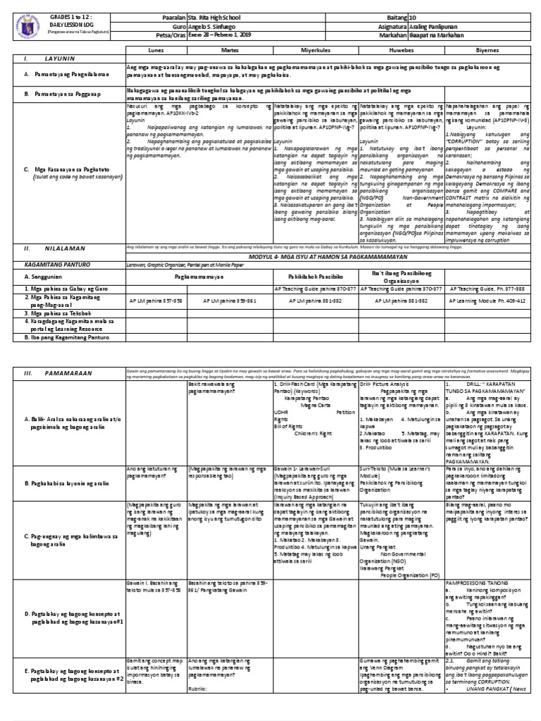 4q AP Lesson Log | PDF