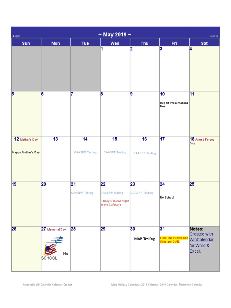 May 2019 Holiday Calendar | PDF | Holidays | Observances
