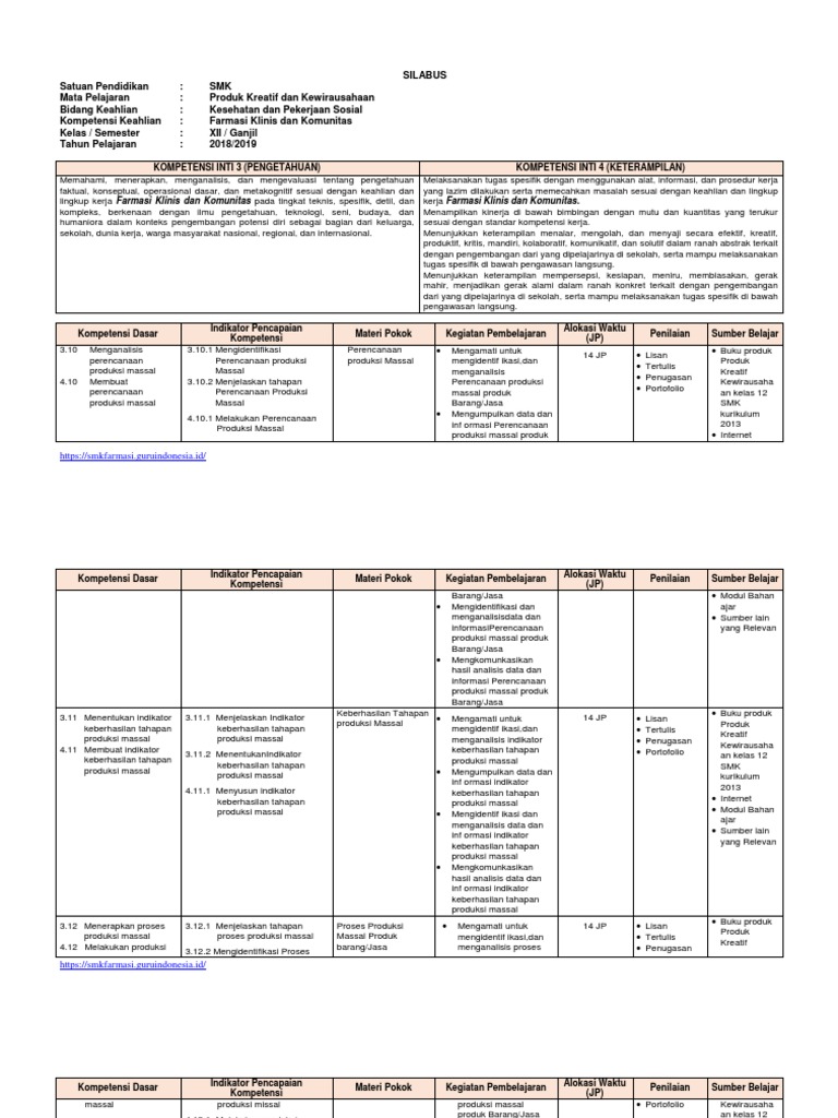 Silabus PKK 12 | PDF | Komputer