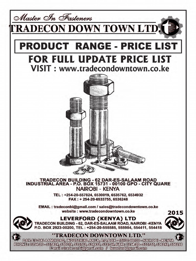 Hardware Tools and Materials Prices - Kenya | PDF