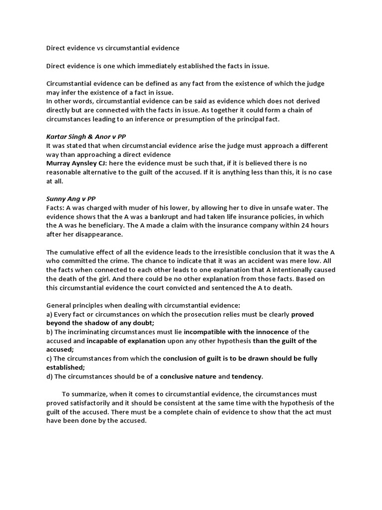Circumstantial Evidence | PDF | Social Science | Law