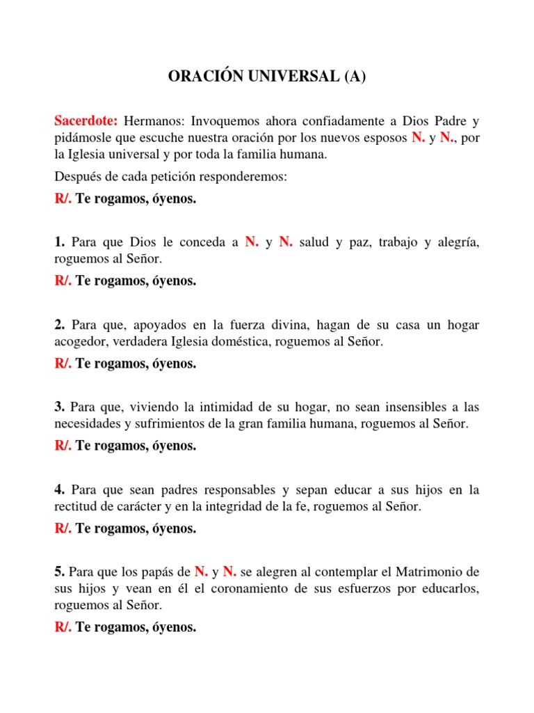 Oracion Universal ABC | Oración | Dios