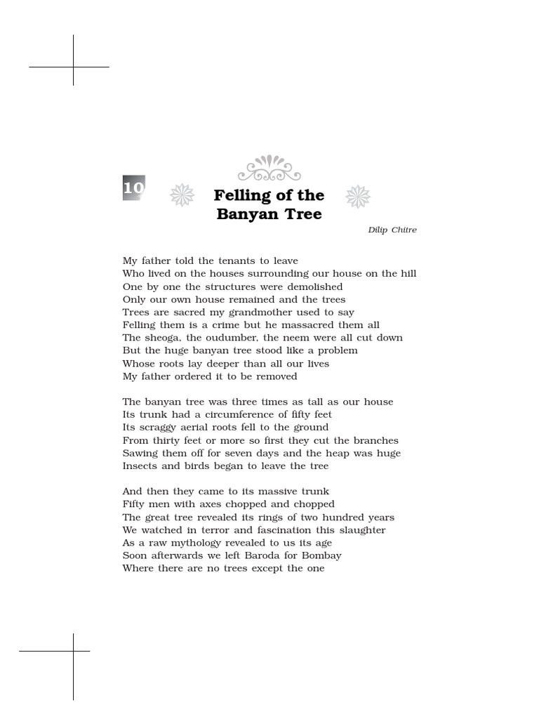 NCERT Class 11 English Elective Felling of The Banyan Tree | PDF ...