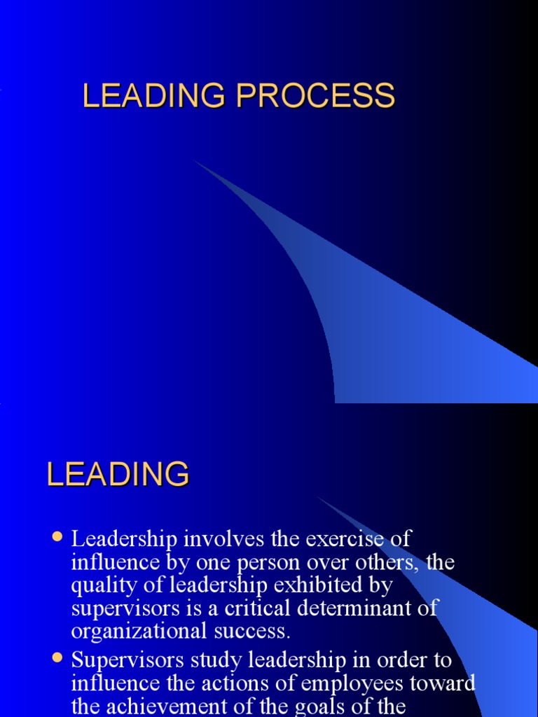 Leading Process | PDF | Leadership | Motivation