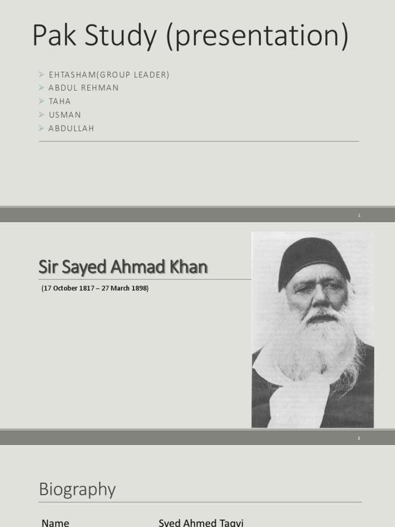 Pak Study (Presentation) : Ehtasham (Group Leader) Abdul Rehman Taha Usman Abdullah | PDF ...