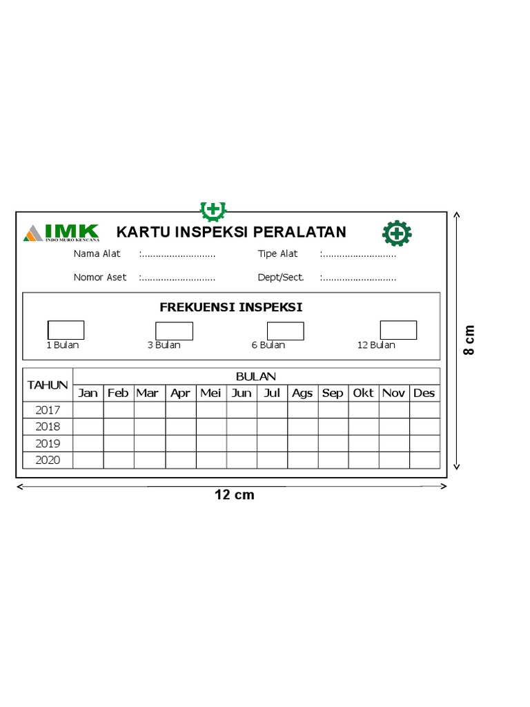 Stiker Inspeksi Peralatan | PDF | Griya & Taman