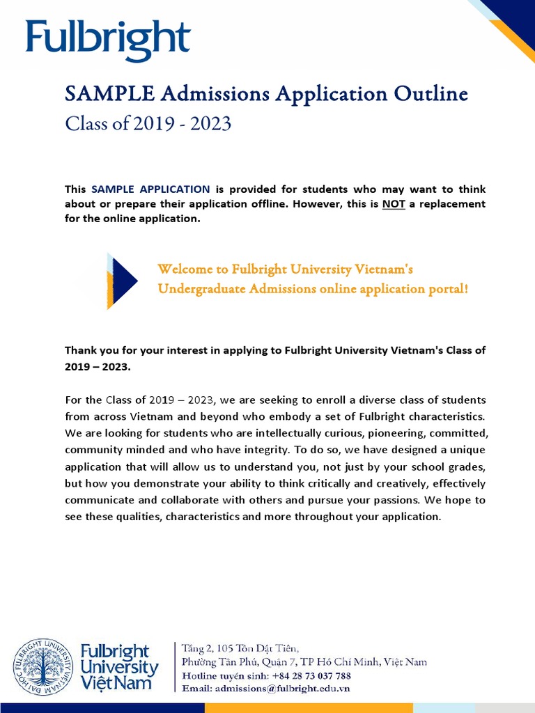 Fulbright Admissions Application 2019 (Sample, En) | PDF | Standardized ...
