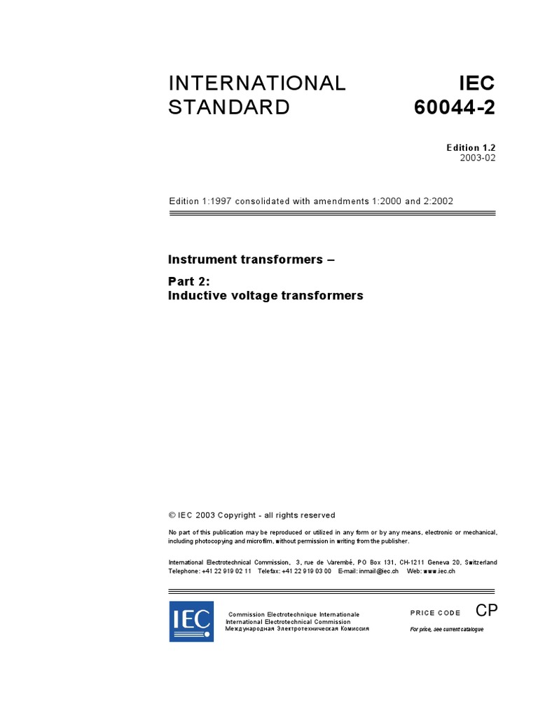 Info Iec60044-2 (Ed1.2) en d-1 | PDF | Transformer | International ...