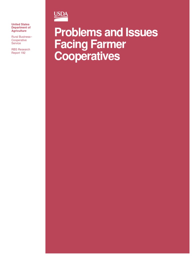 Problems and Issues Facing Farmer Cooperatives: Rural Business ...