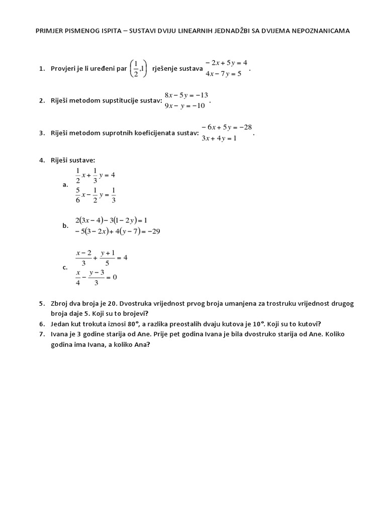 Primjer Pismenog Ispita | PDF