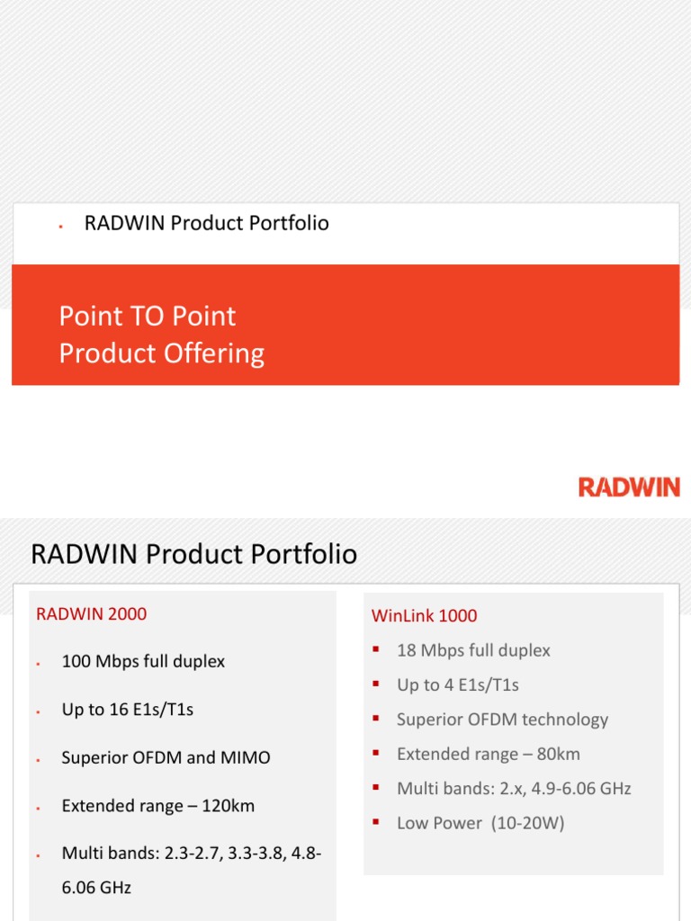Radwin Product For Kai | PDF | Mimo | Ethernet