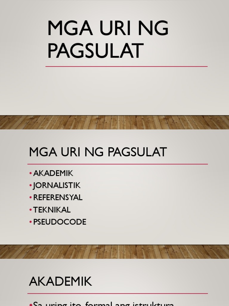 Mga Uri NG Pagsulat | PDF