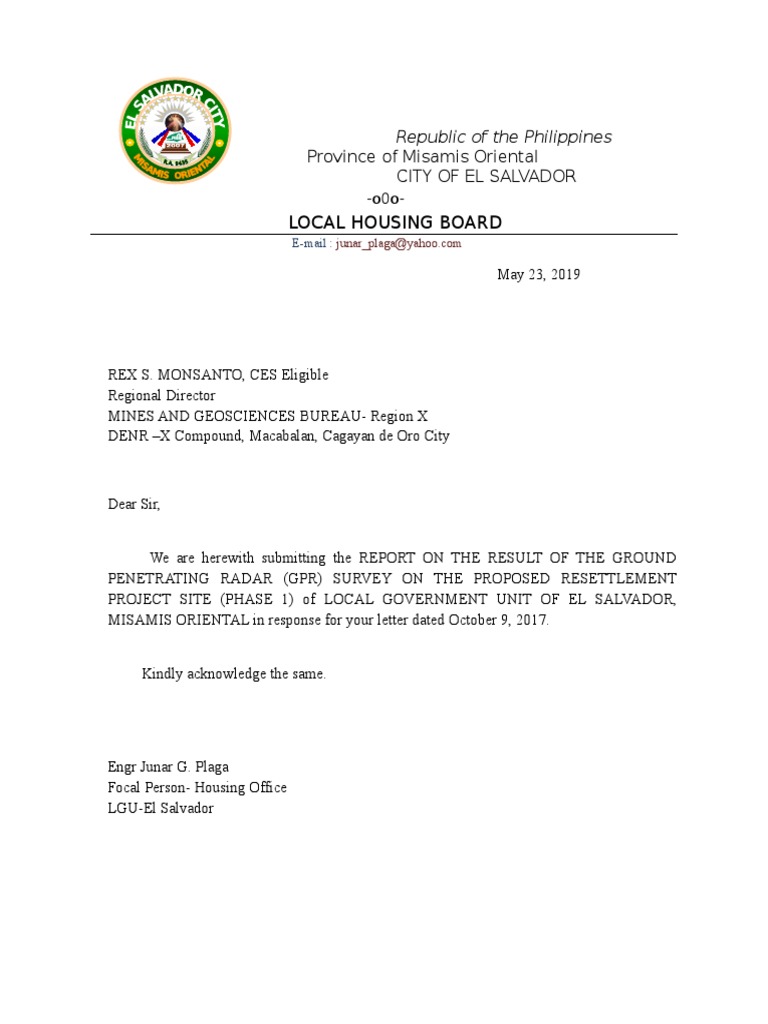 Letter To MGB | PDF | Identity Document | Government