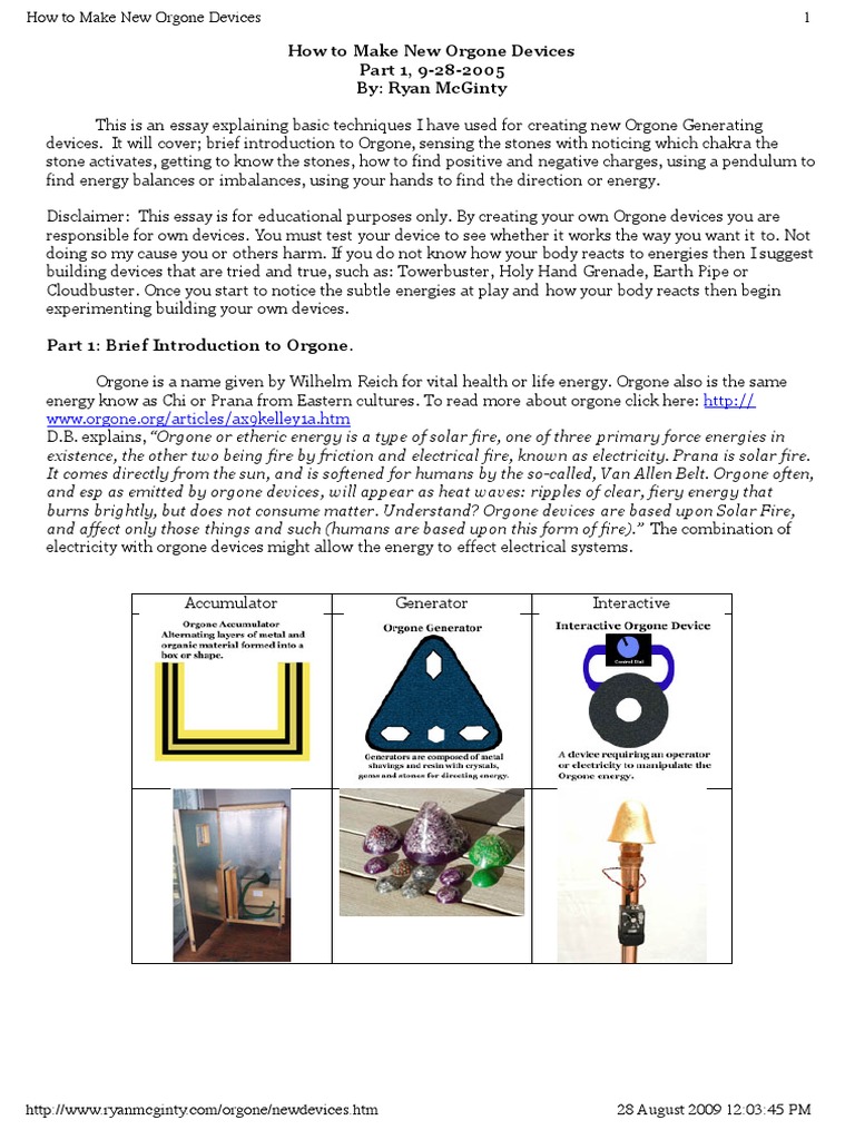 Creating Orgone Devices Guide | PDF | Feeling | Chakra