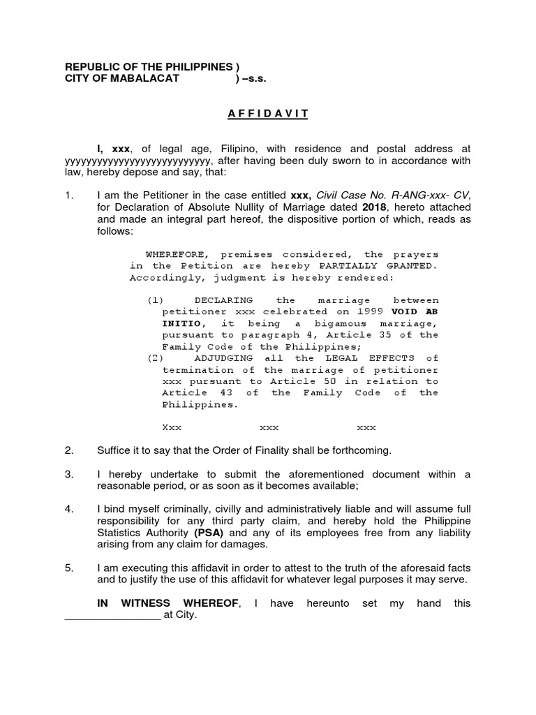 Undertaking | PDF | Affidavit | Public Law